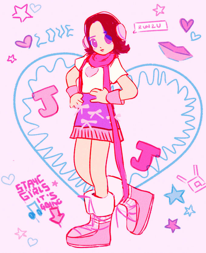 Draw girls in a cute 2000s style by Tamichu | Fiverr