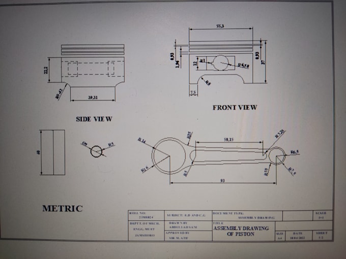 Draw 2d machine parts and 2d plans on autocad by Jakhro1234 | Fiverr