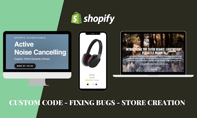 Do shopify custom coding, fixing bugs, and store creation by Yunie_c ...
