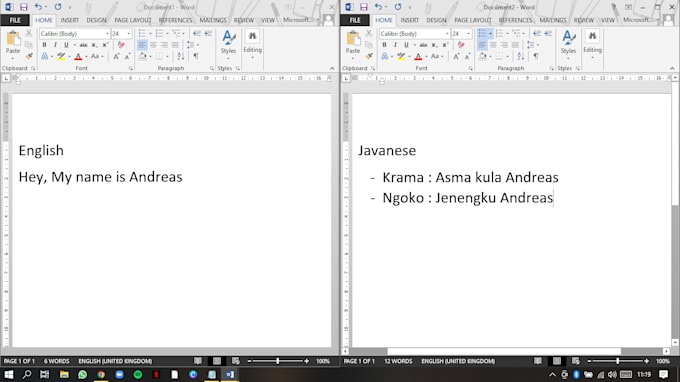 Translate from english to javanese, i can also write in javanese ...