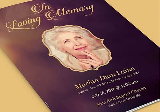 Design lovely funeral, obituary, memorial flyer, poster by Ace_art | Fiverr