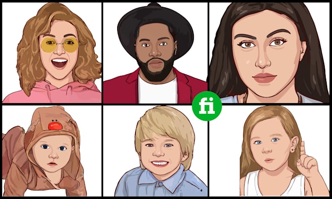Draw your photo or character into a 2d vector portrait by Hamza_studio1 ...