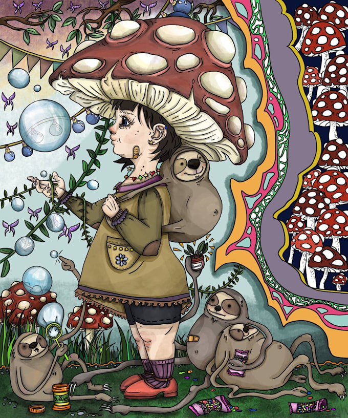 Draw psychedelic art for you by Pelicanocrew | Fiverr