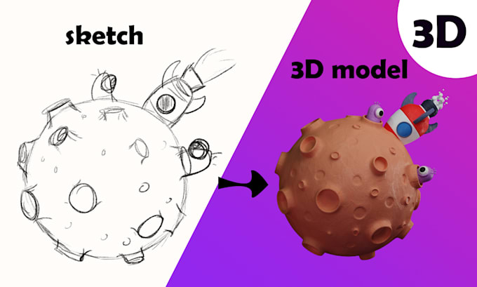 Create a simple 3d model from your rough sketch in blender by Nullazy ...