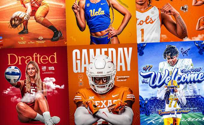 Design college sports graphics for football, basketball, hockey, soccer ...
