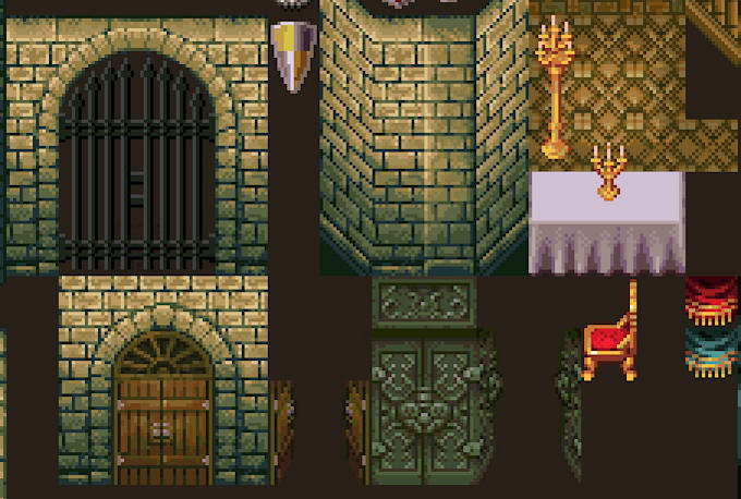 Draw game sprites of objects items tiles and more by Prominent | Fiverr