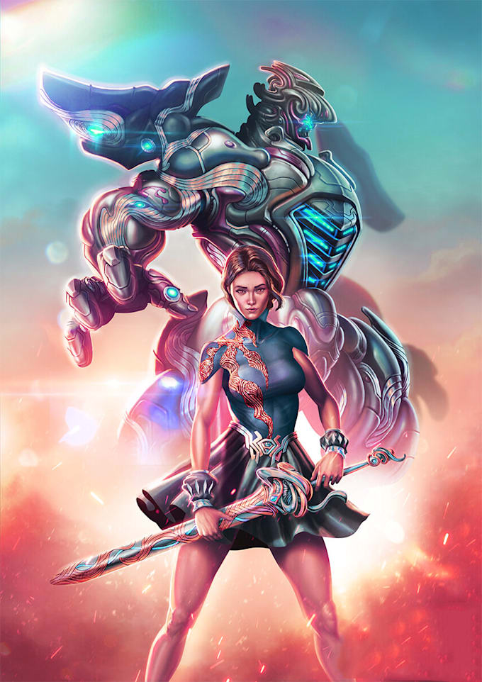 Draw mecha and character design or oc in anime style by Issanai | Fiverr