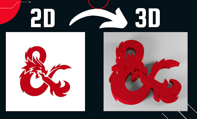 Convert your 2d logo into 3d with colors and textures by J_pastor | Fiverr