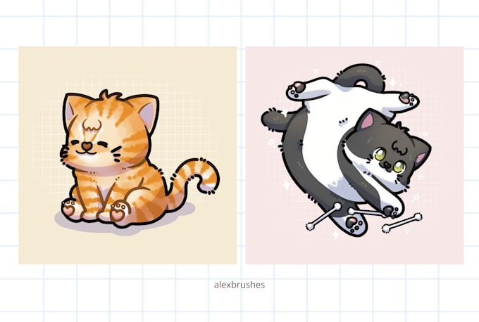 Draw a cute chibi illustration of your pet by Alexbrushes | Fiverr