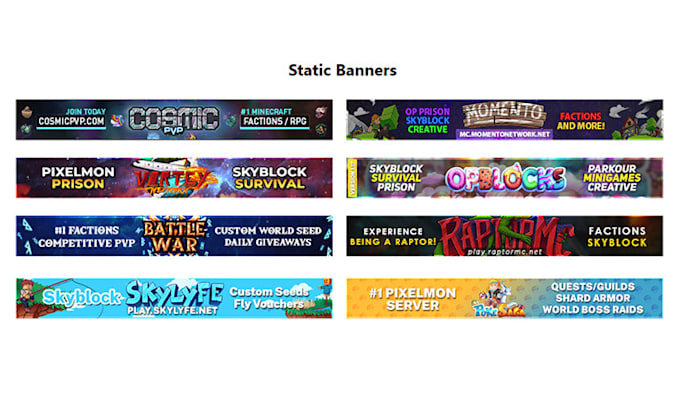 Create a minecraft static banner by Owningprods | Fiverr