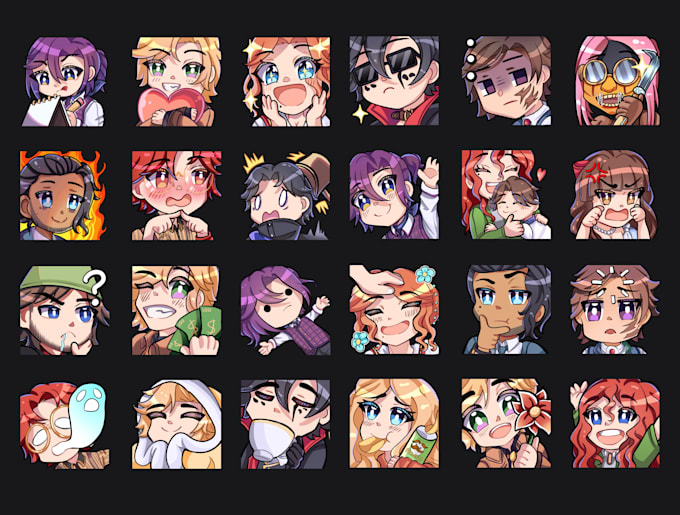 Draw cute character emotes by Melody_elodie | Fiverr