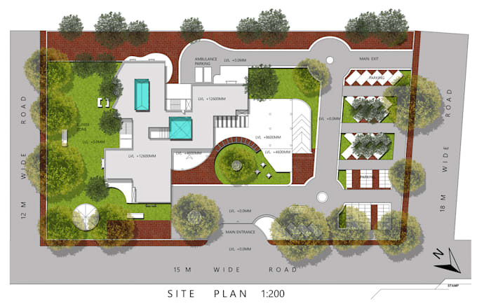 Do beautiful colored render site plan, floor plan by Architect2025 | Fiverr