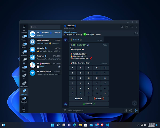 Make your custom telegram bot in python by Sithumtaruka | Fiverr