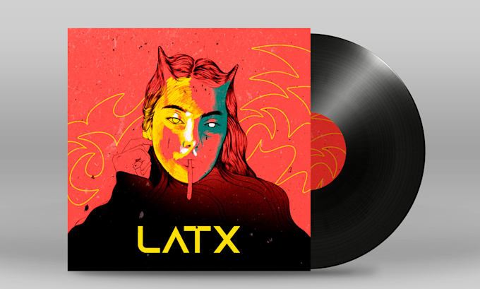 Make a very original and detailed album cover illustration by ...