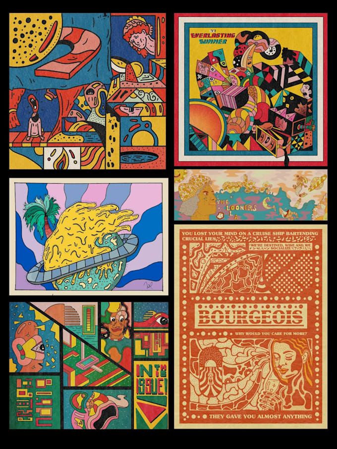 Draw trippy psychedelic and surreal illustrations by Mr_meursault | Fiverr