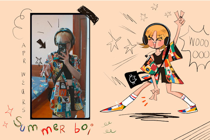 Draw cute illustration of you as main character by Chodingjr | Fiverr