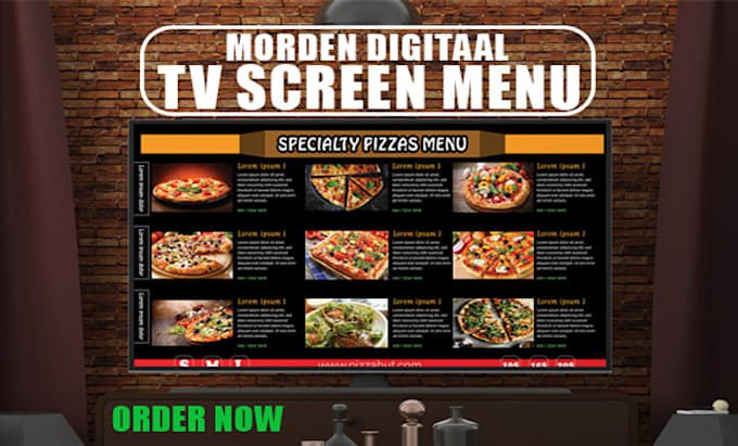 Design static tv screen menu or digital menu and menu board for ...