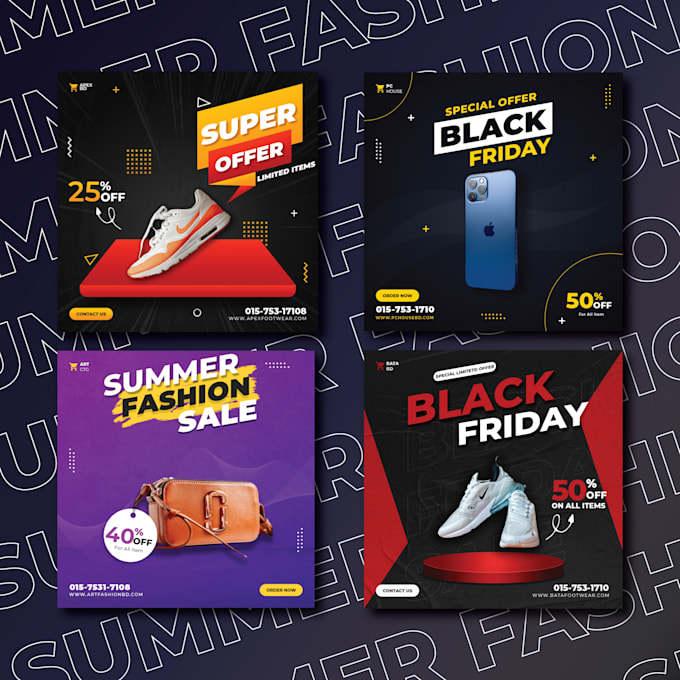 Design a professional, good looking web banner, facebook ads and cover ...