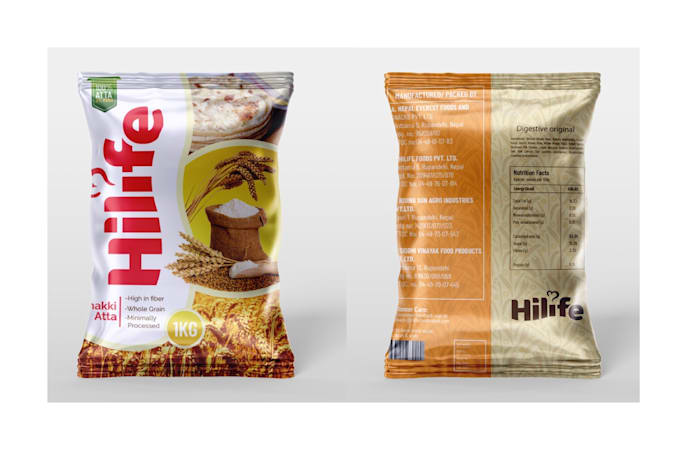 Design premium flour, rice, biscuit, wheat packaging by Hddesignhq | Fiverr
