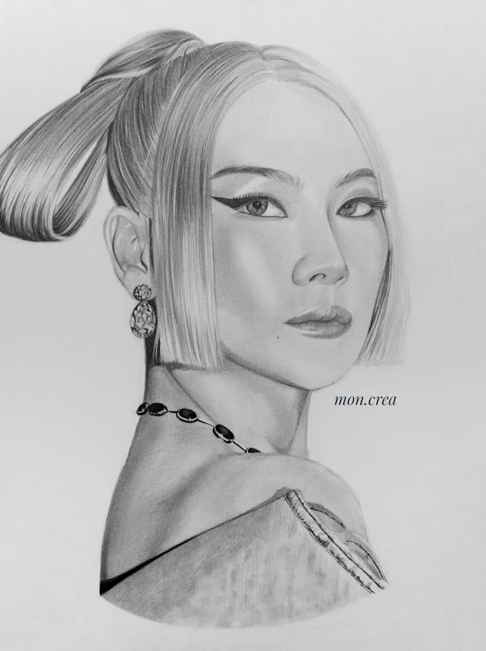 Draw high quality realistic pencil portraits by Mon_crea | Fiverr