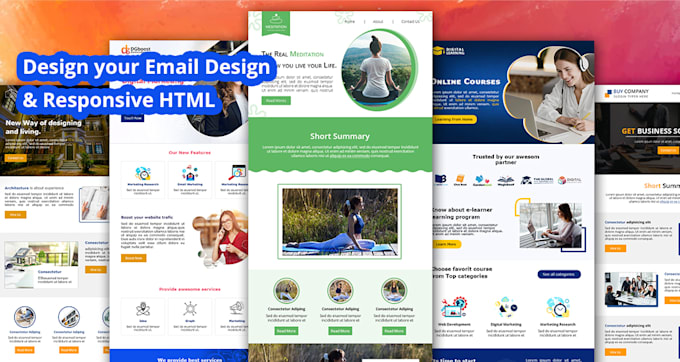 Design email, newsletter, signature, responsive html css bootstrap by ...