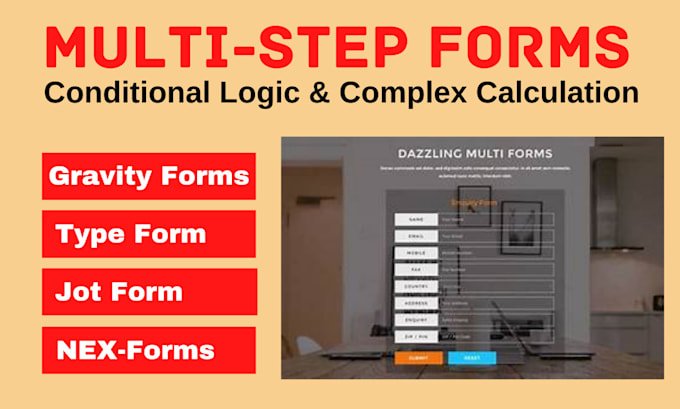 Create multi step gravity forms, jotform or typeform with conditional logic by Suaib_hossain ...