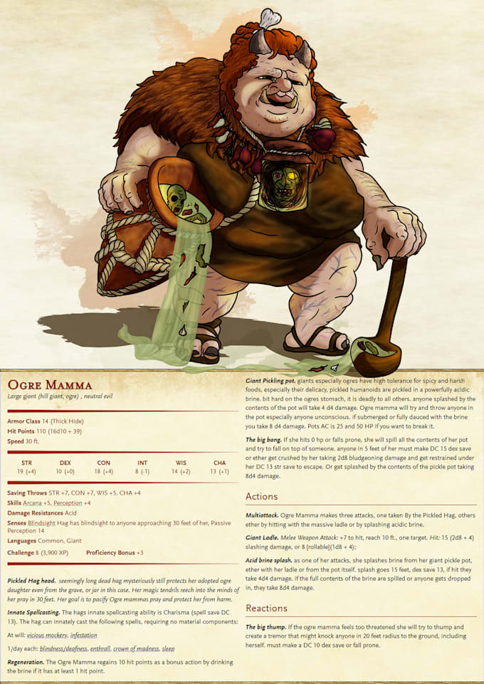 Make your dnd monster stats by Big_bordo | Fiverr