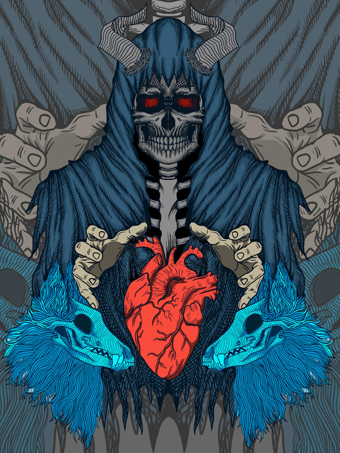 Create dark art or death metal illustration by Sart8_tn | Fiverr