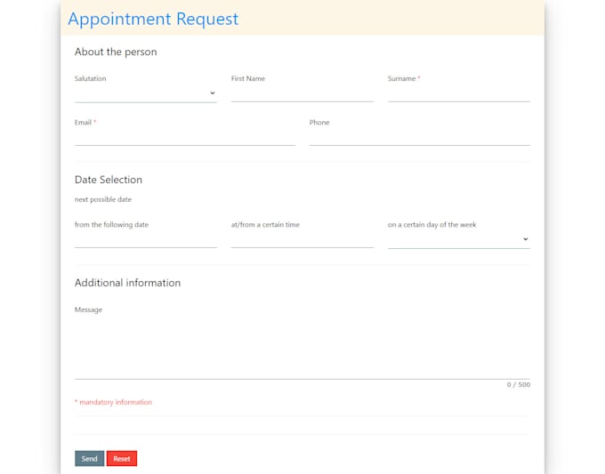 Create booking enquiry and reservation form by Ayeshahp | Fiverr