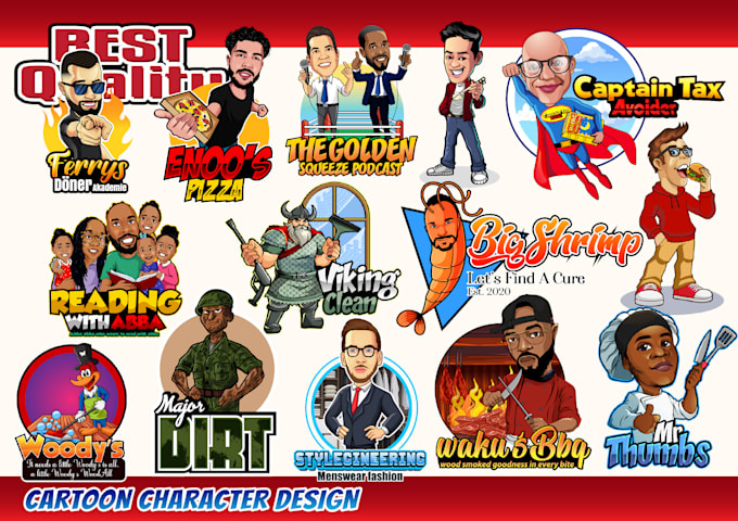 Design modern cartoon character and mascot logo design by Qsandygraphic ...