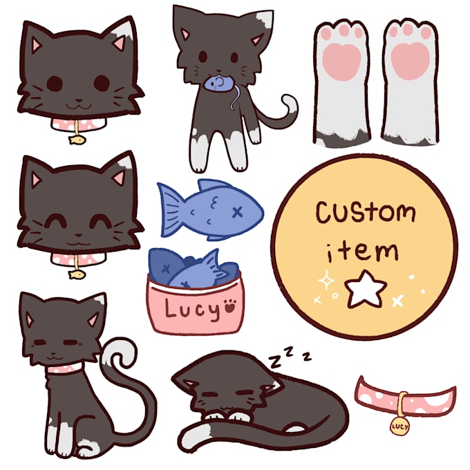 Customize a printable cat sticker sheet for you by Letterandline | Fiverr