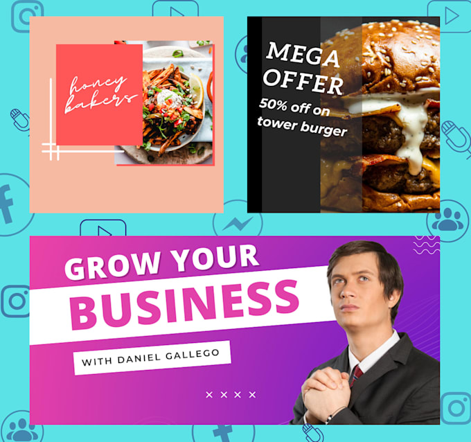 Social media posts ads thumbnails and cards for you by Ayeshaaa437 | Fiverr