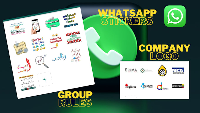 Design stickers for official whatsapp chat groups by Tahira_111 | Fiverr