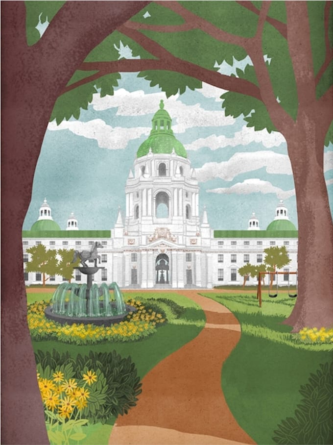 Draw realistic building illustration by Vronskaya | Fiverr