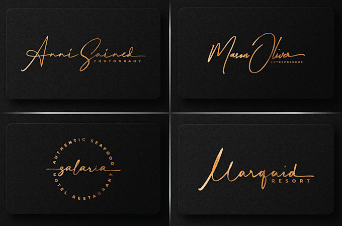 Design signature, handwritten, calligraphy, luxury logo with initial or ...