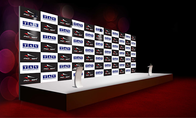 Design a step and repeat, expo, red carpet sponsors event backdrop by ...