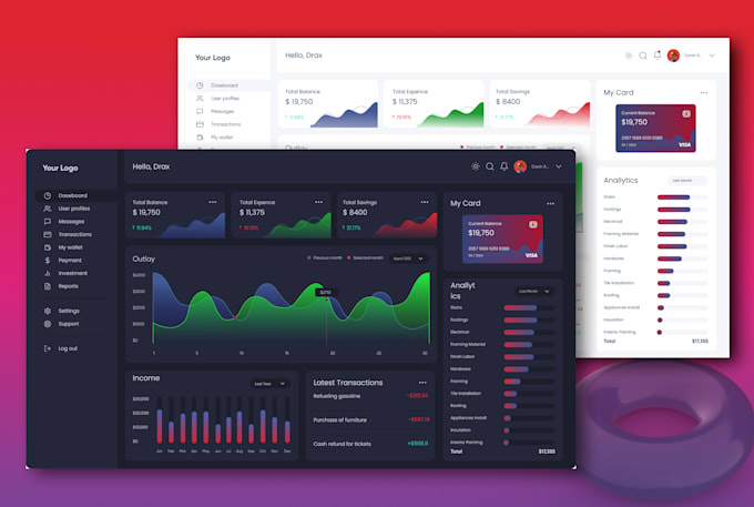 Design dashboard, web app mobile app admin panel ui ux design by ...