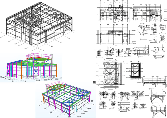 Create tekla model, shop drawings and erection layouts for steel ...