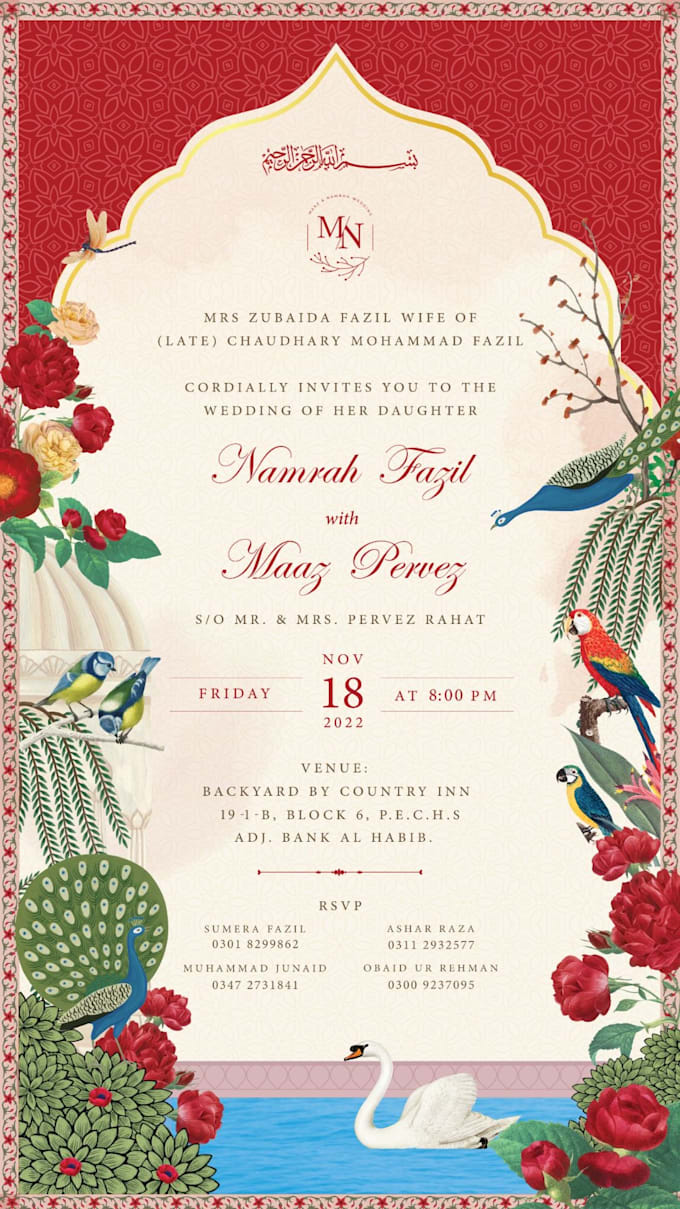 Create beautiful animated digital invites by Mahnoor_ibrahim | Fiverr