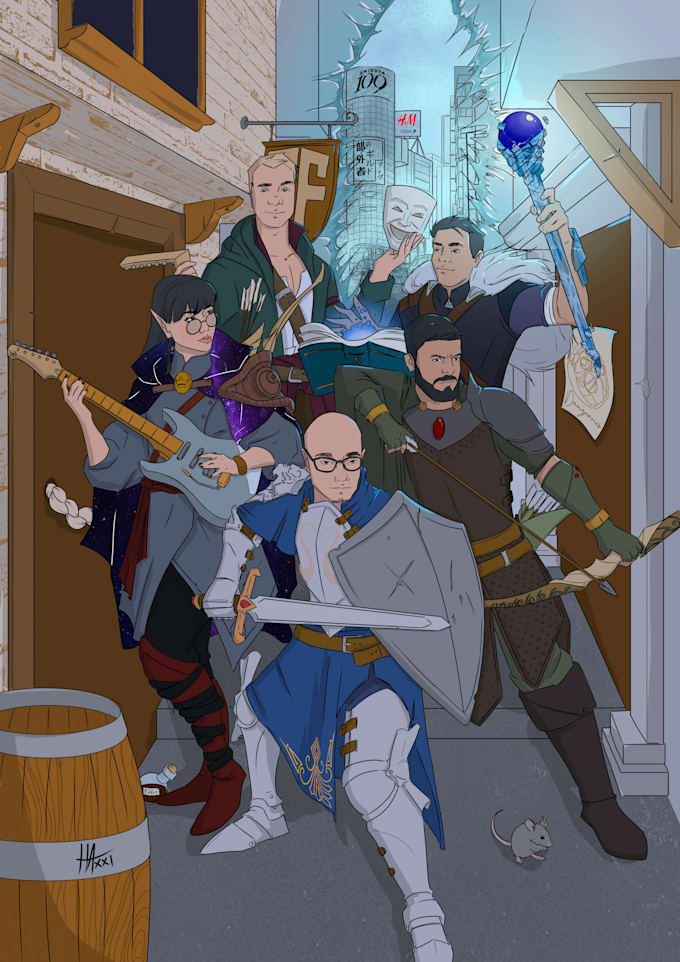 Illustrate your rpg character or group by Hiroamioka | Fiverr