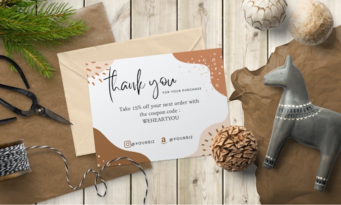 Design thank you card, product insert card for your shop by ...
