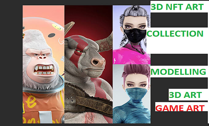 Design 3d nft traits, nft 3d art, nft character model, 10k collection by Dudesco | Fiverr