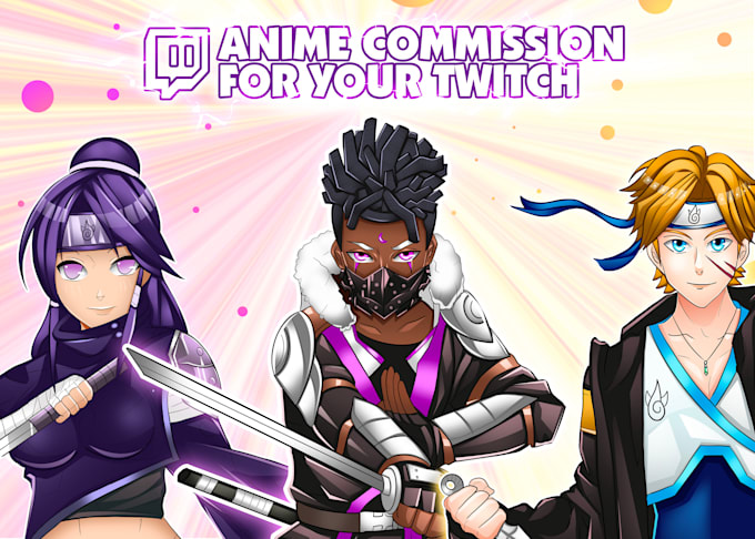 Design custom anime character for your twitch persona by Mooneto | Fiverr