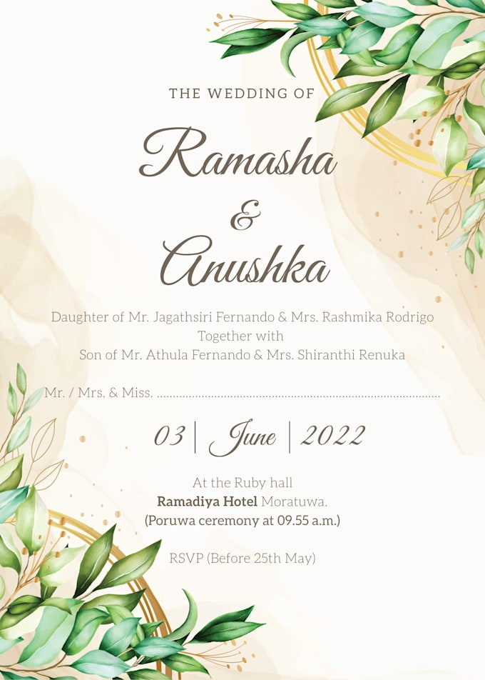 Design all the types of invitation card by Ak_senadheera | Fiverr