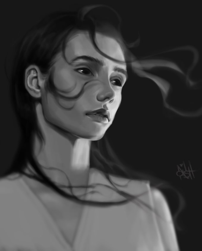 Draw an unique semirealistic portrait for you by Onishan | Fiverr