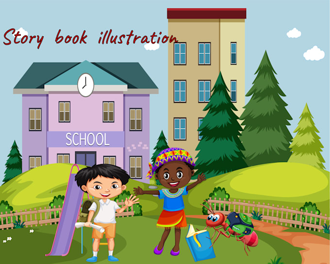 Draw cute children book illustrations and book covers for your story by ...