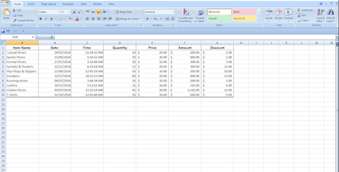 Make an attractive excel sheet by Mobashir2120 | Fiverr