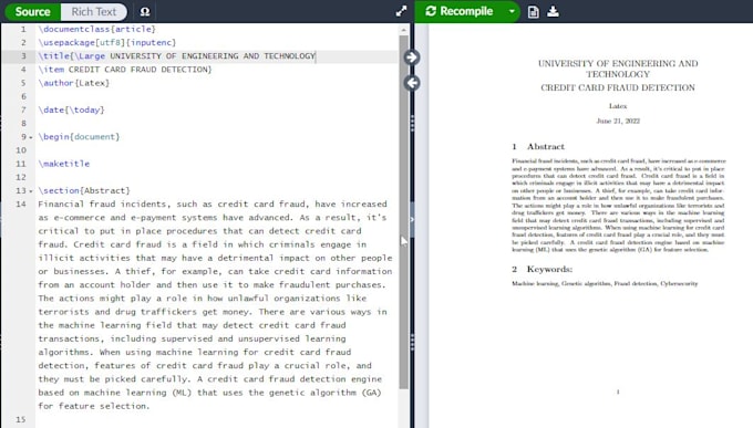 Convert any word or pdf file or report into latex overleaf by Sahrish_fatima | Fiverr