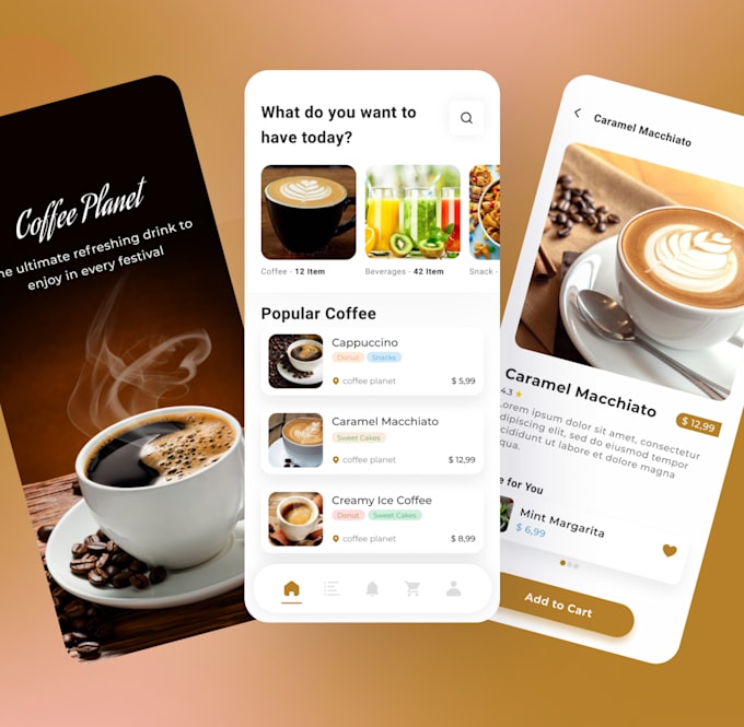 Design modern, classy app ui with wireframe n visually appealing user ...