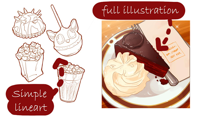 Draw delicious food and drink illustrations by Yuyu_illust | Fiverr